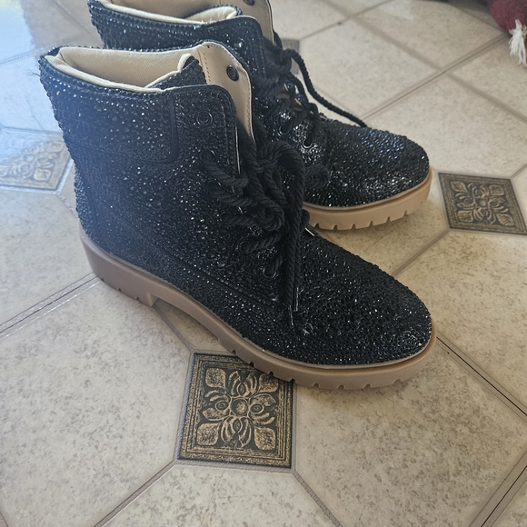Shoes | New Black Glitter Womens Boots | Poshmark